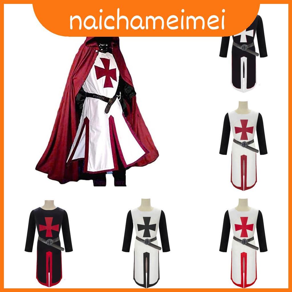 Traje De Halloween Dos Cavaleiros Templários Com Tecido De Poliéster E ...