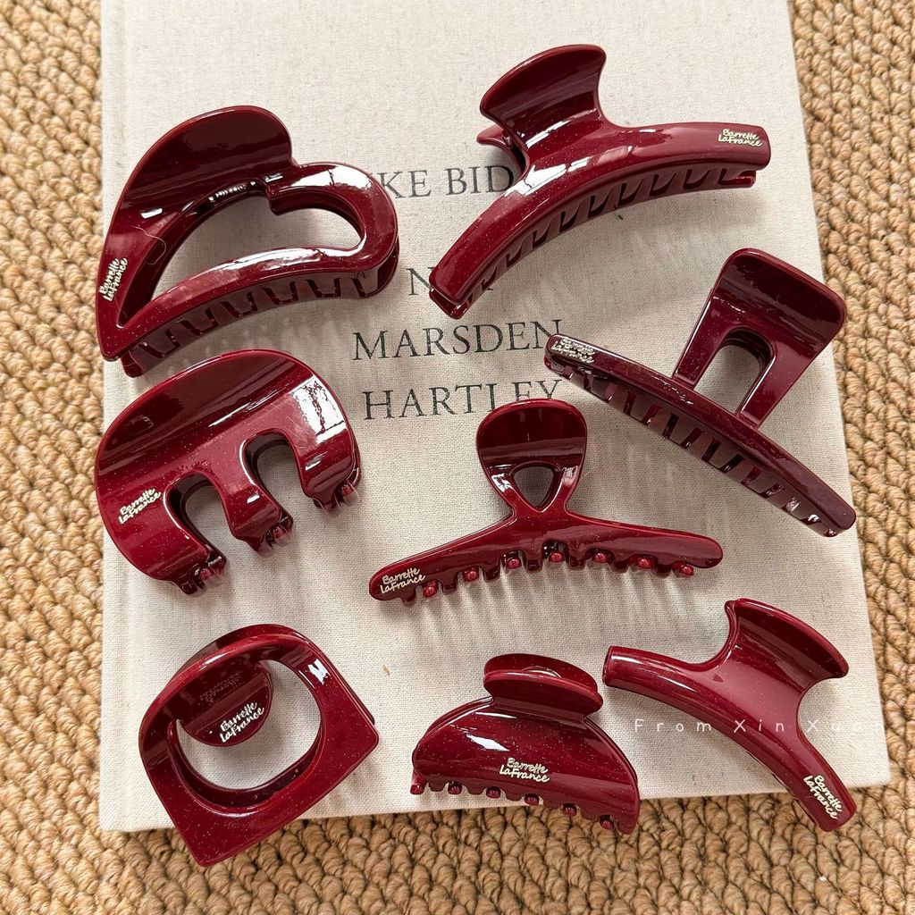 Lucky Red Gold Label Clip Estilo Básico Grampo de Cabelo Tubarão ...