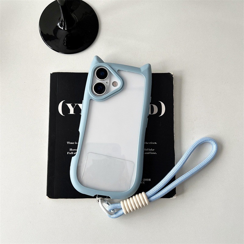 Bonito Dos Desenhos Animados Gato Orelha Transparente Caso De Telefone ...