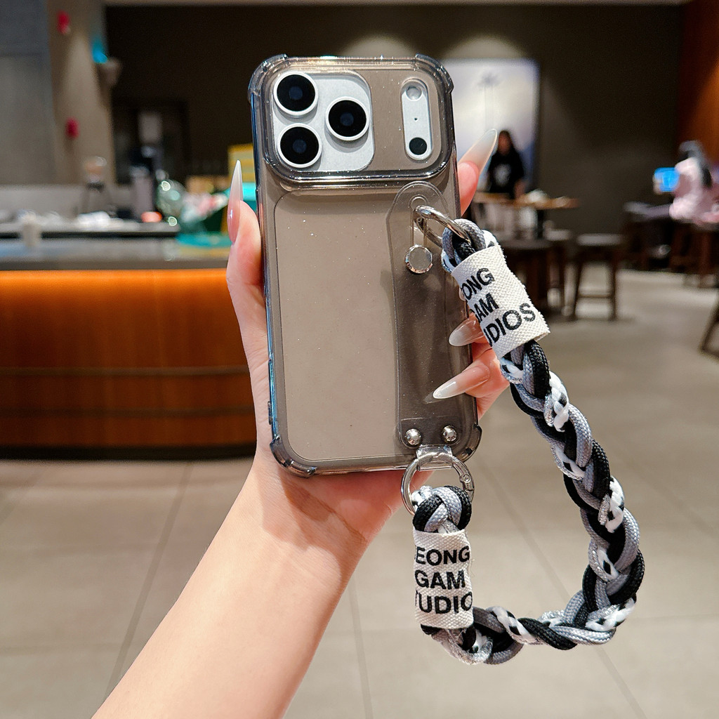 Alça De Corda Trançada Transparente Glitter Caso De Telefone À Prova De ...