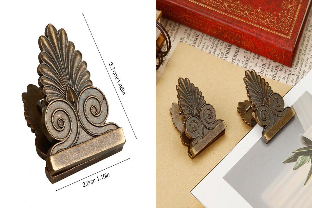 Tree Shaped Invoice Holder Portable Metal Paper Clips Vintage Leaf ...
