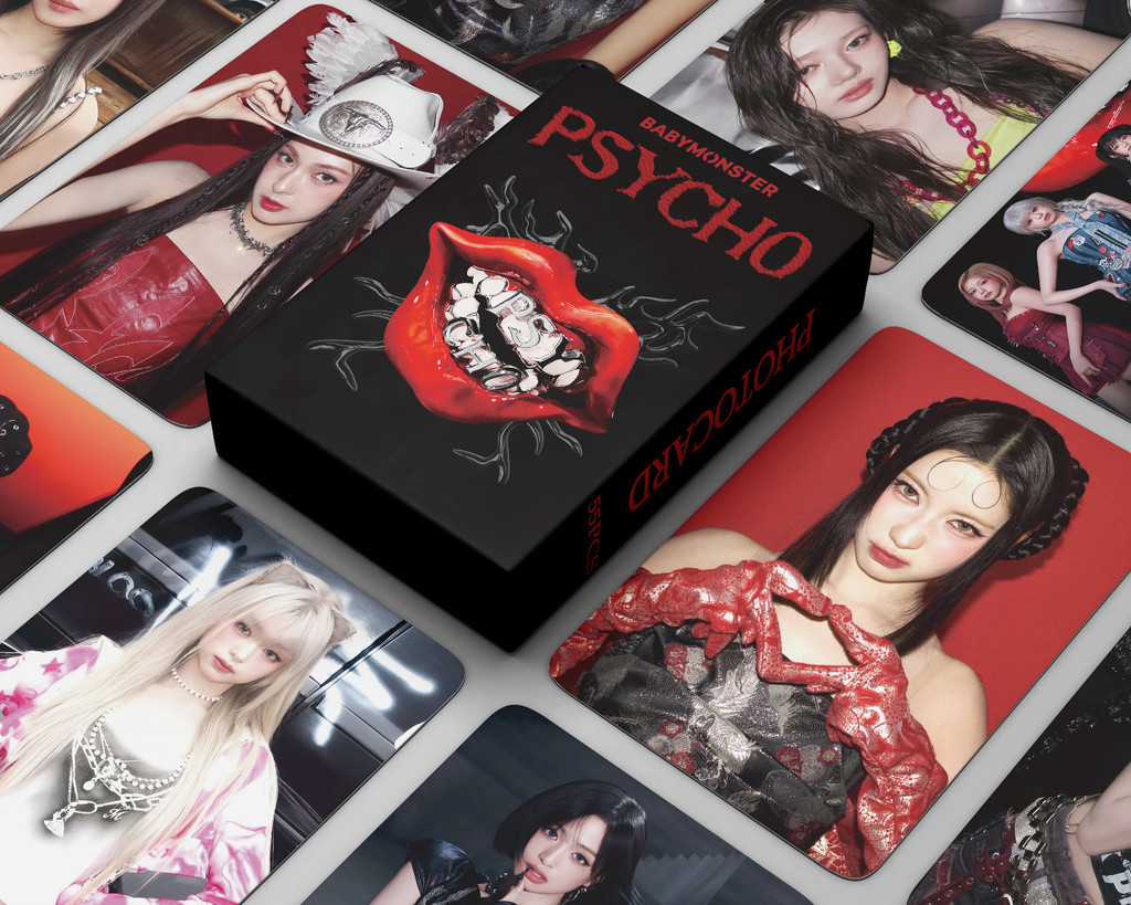 55pcs/box BABYMONSTER Photocards PSYCHO KPOP LOMO Card | Shopee Brasil