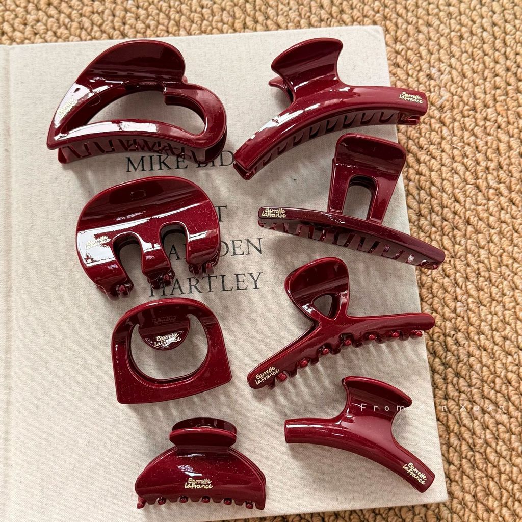 Lucky Red Gold Label Clip Estilo Básico Grampo de Cabelo Tubarão ...