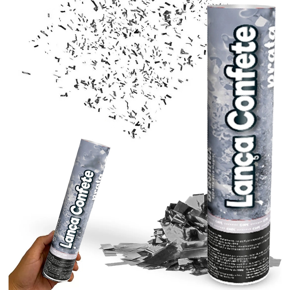 Cópia - Lança Confete Papel Prata | Shopee Brasil