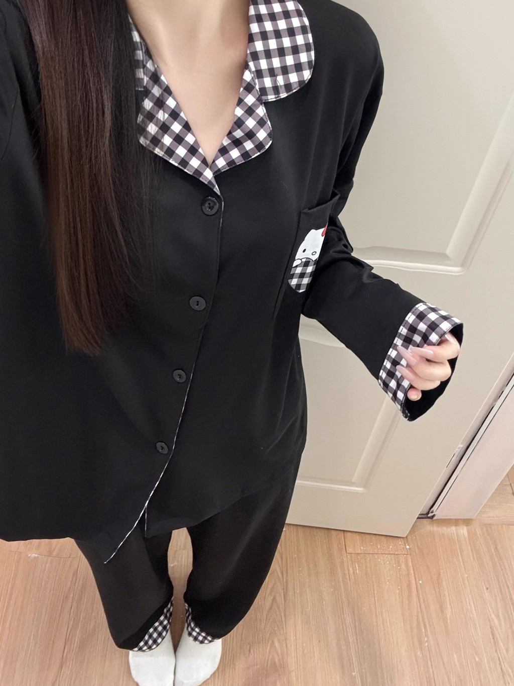 FDS Primavera Outono Gola Bloqueadora de Cores Hello Kitty Pijama ...