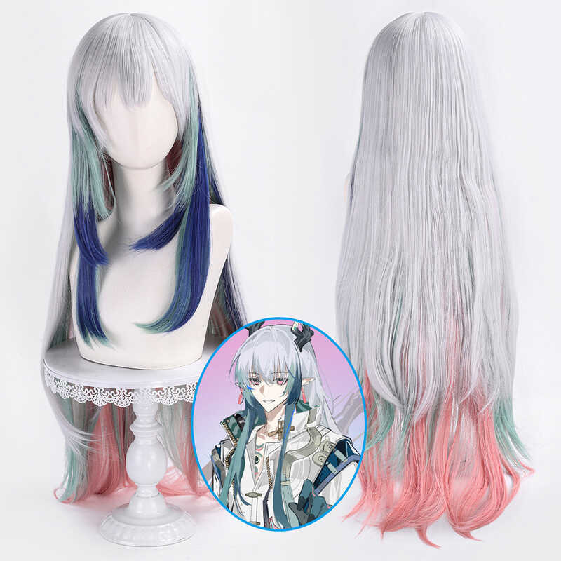 Ark sedoso fácil cos peruca colorida Multi-camada gradiente cabelo ...