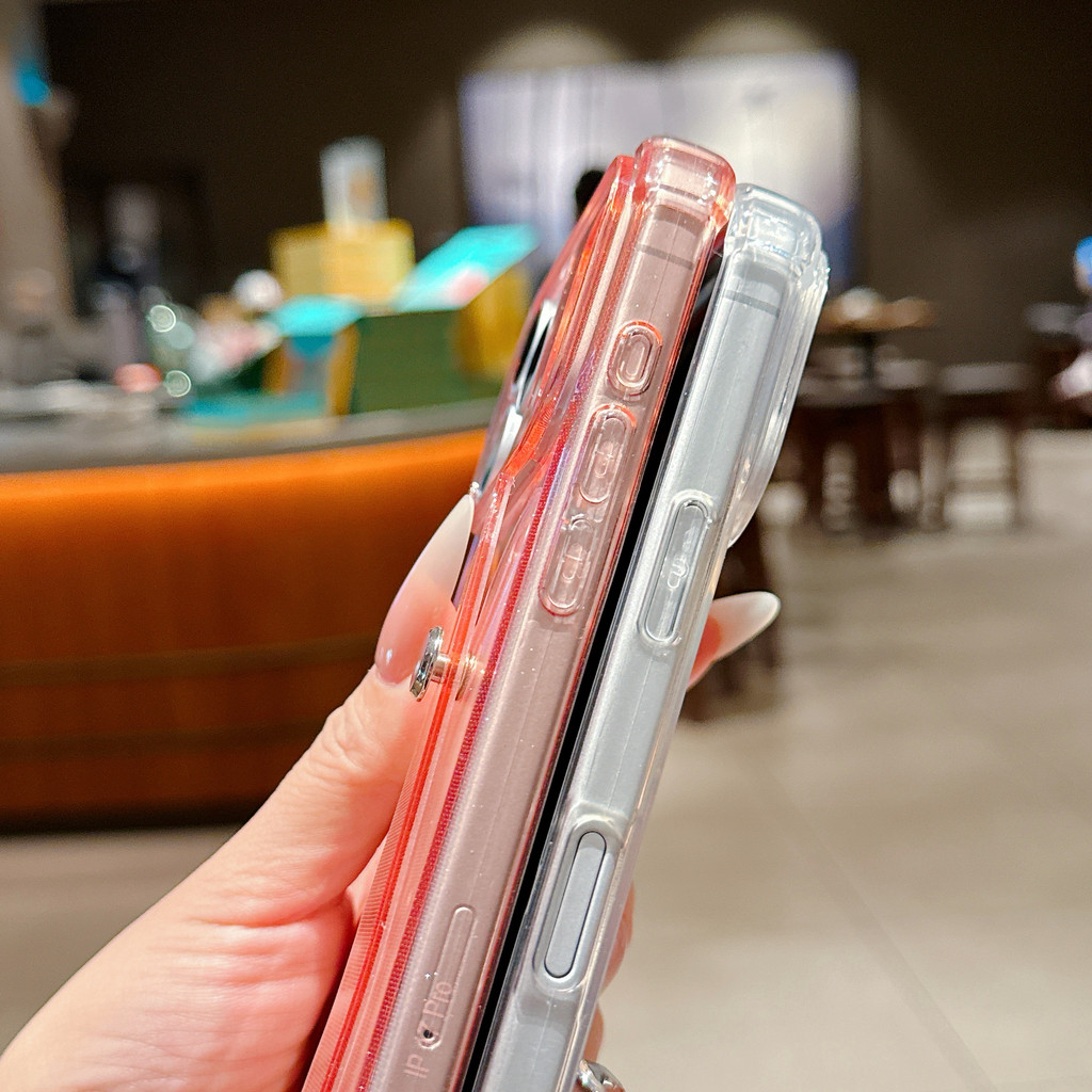 Alça De Corda Trançada Transparente Glitter Caso De Telefone À Prova De ...