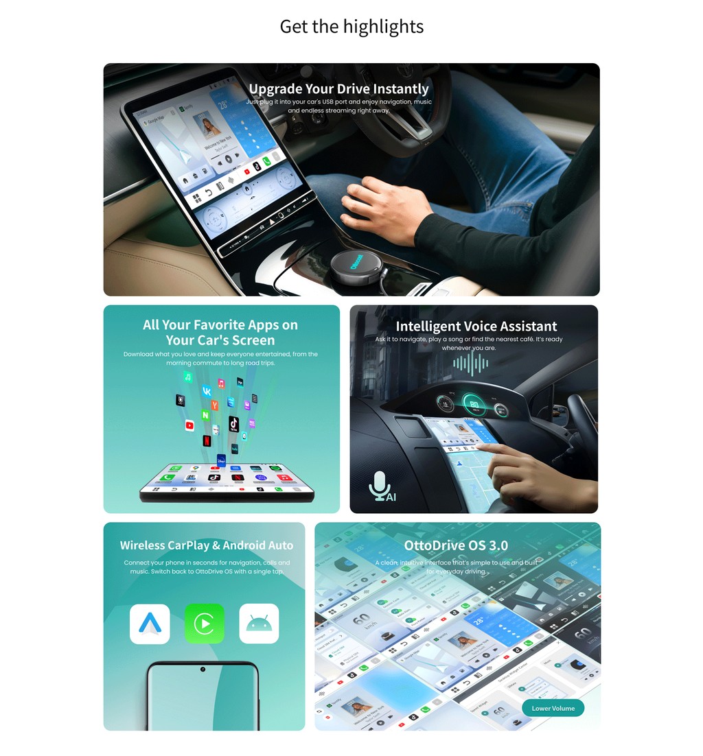 OTTOCAST P3 PRO Ai Box Android 13 Qualcomm SM6225 128GB 8-Core HDMI Out ...