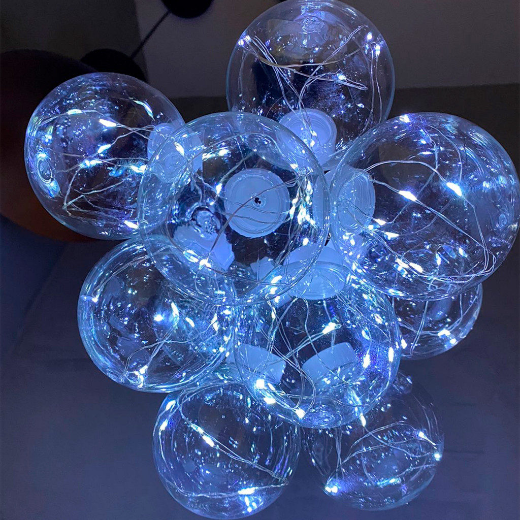 Varal Led 10 Lampadas Bola Incandescentes Fio De Fada Cor:Branco frio ...