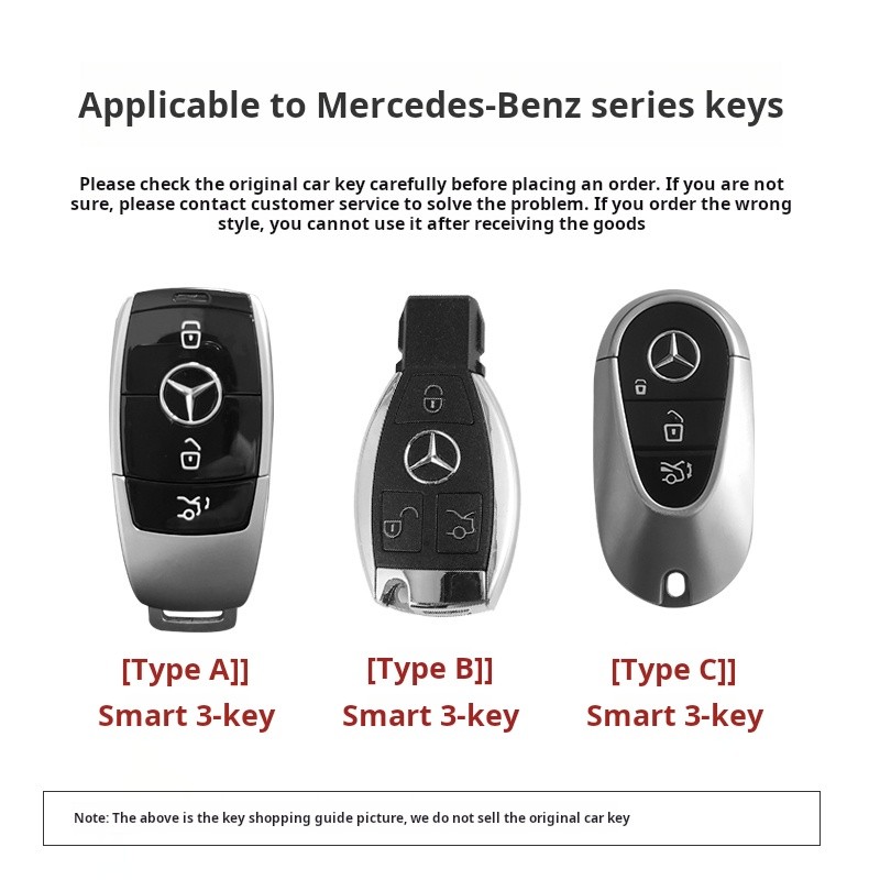 Para Mercedes-Benz 3 Botões Caso Chave Remota Do Carro Aces GLA GLB GLC ...