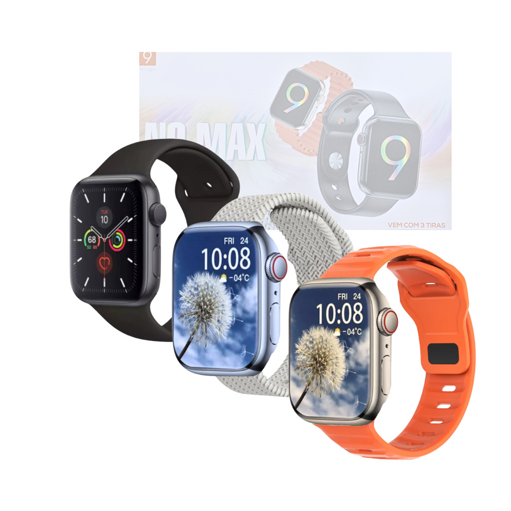 Relógio Inteligente Smartwatch 45mm com 03 Pulseiras Altomex N9 MAX ...