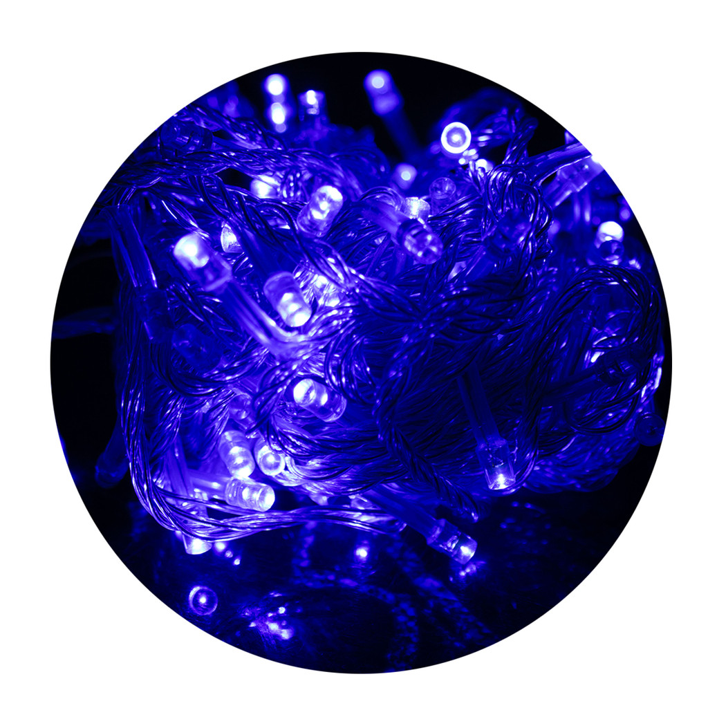 Pisca Pisca LED Cordão 10 Metros 100 Lampadas Formato Gota Fio Cor:Azul ...