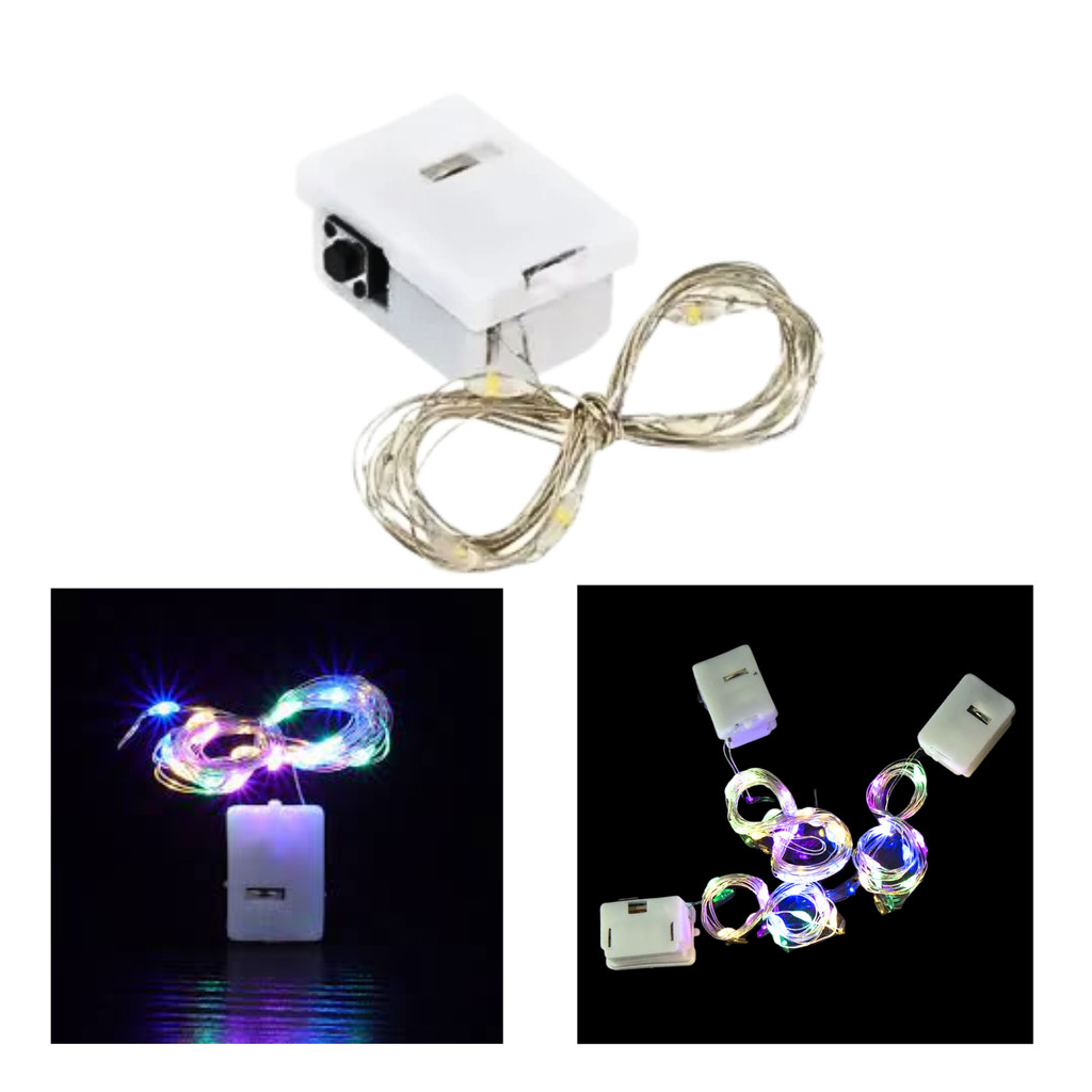 Fio de Fada Pisca LED Colorido 80 cm Bateria 3 Modos Altomex AL-4749 ...