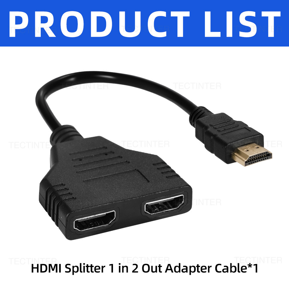 1 Em 2 Saídas 1080P HMDI Divisor Cabo Portas Duplas Conversão Macho ...