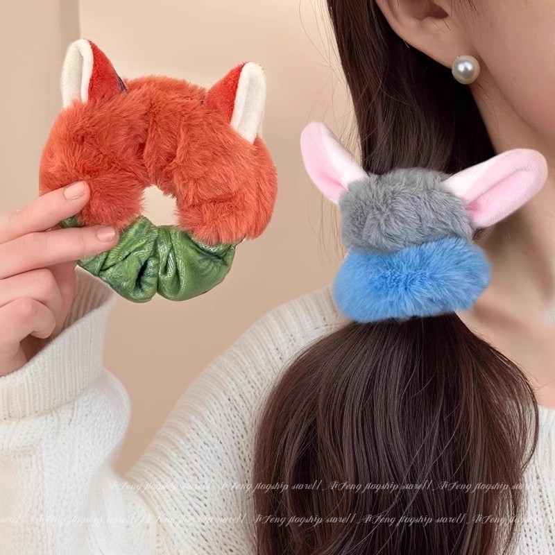 Laço De Cabelo Com Orelhas De Raposa De Pelúcia , Elástico Zootopia 2 ...