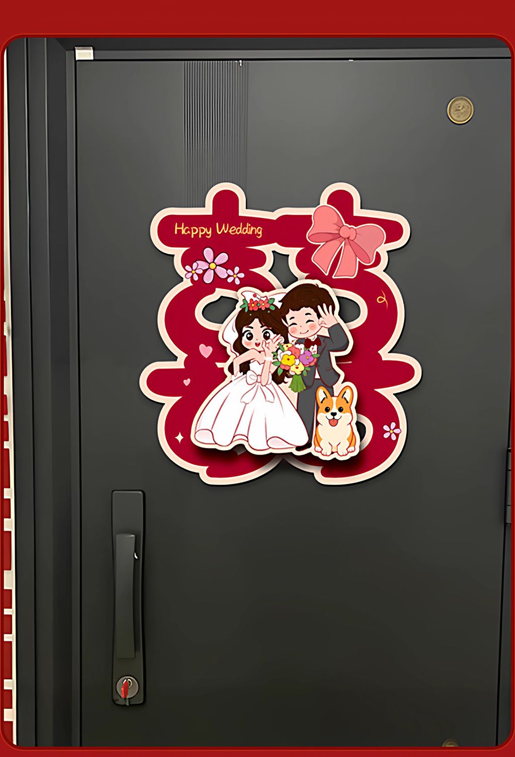 Adesivos de personagem de casamento, dote, bagagem, decoração ...