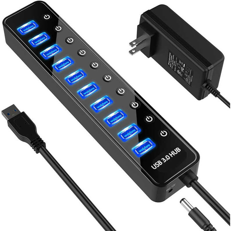 Divisor de hub usb 3.0 verdadeiro de 10 portas de alta velocidade um ...