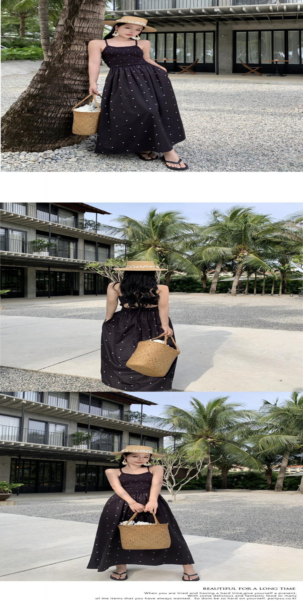 Vestido Midi De Verão Com Bolinhas Sem Mangas Estilo Resort Liso ...