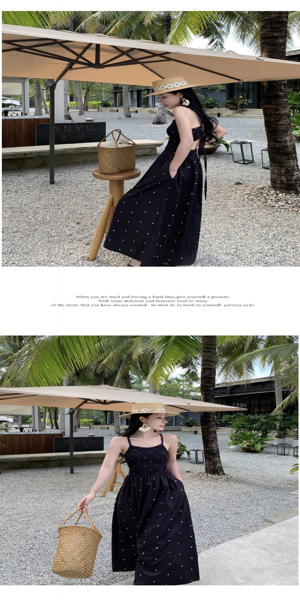 Vestido Midi De Verão Com Bolinhas Sem Mangas Estilo Resort Liso ...