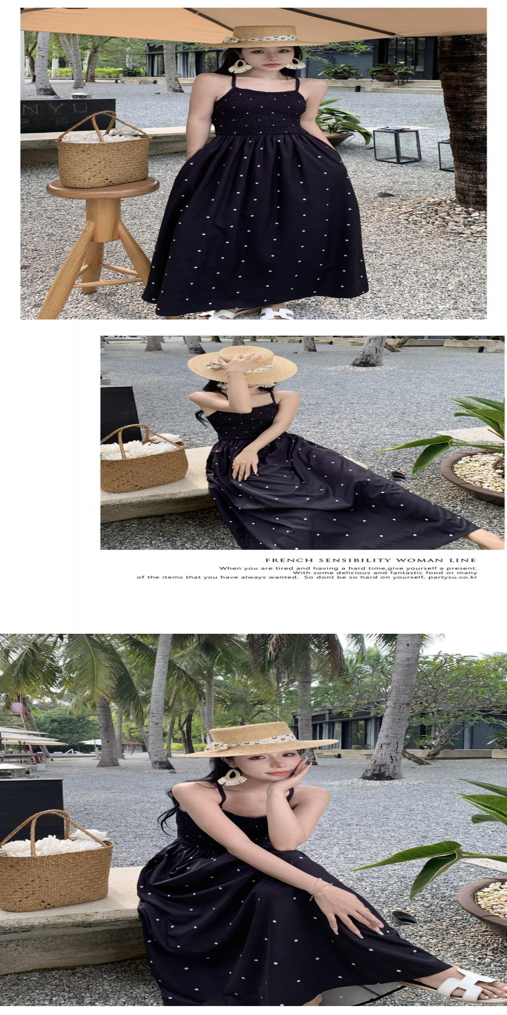 Vestido Midi De Verão Com Bolinhas Sem Mangas Estilo Resort Liso ...