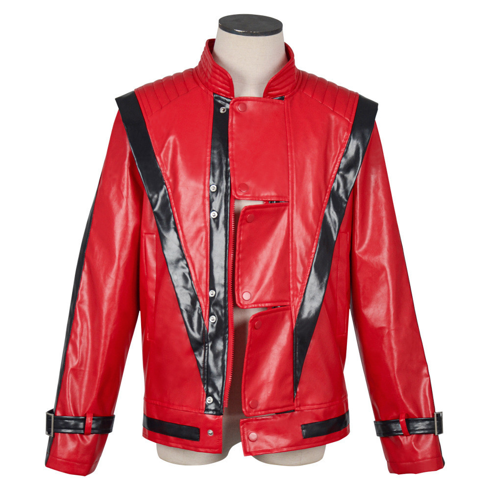 Fantasia de Cosplay de Michael Jackson em Couro Vermelho para Halloween ...
