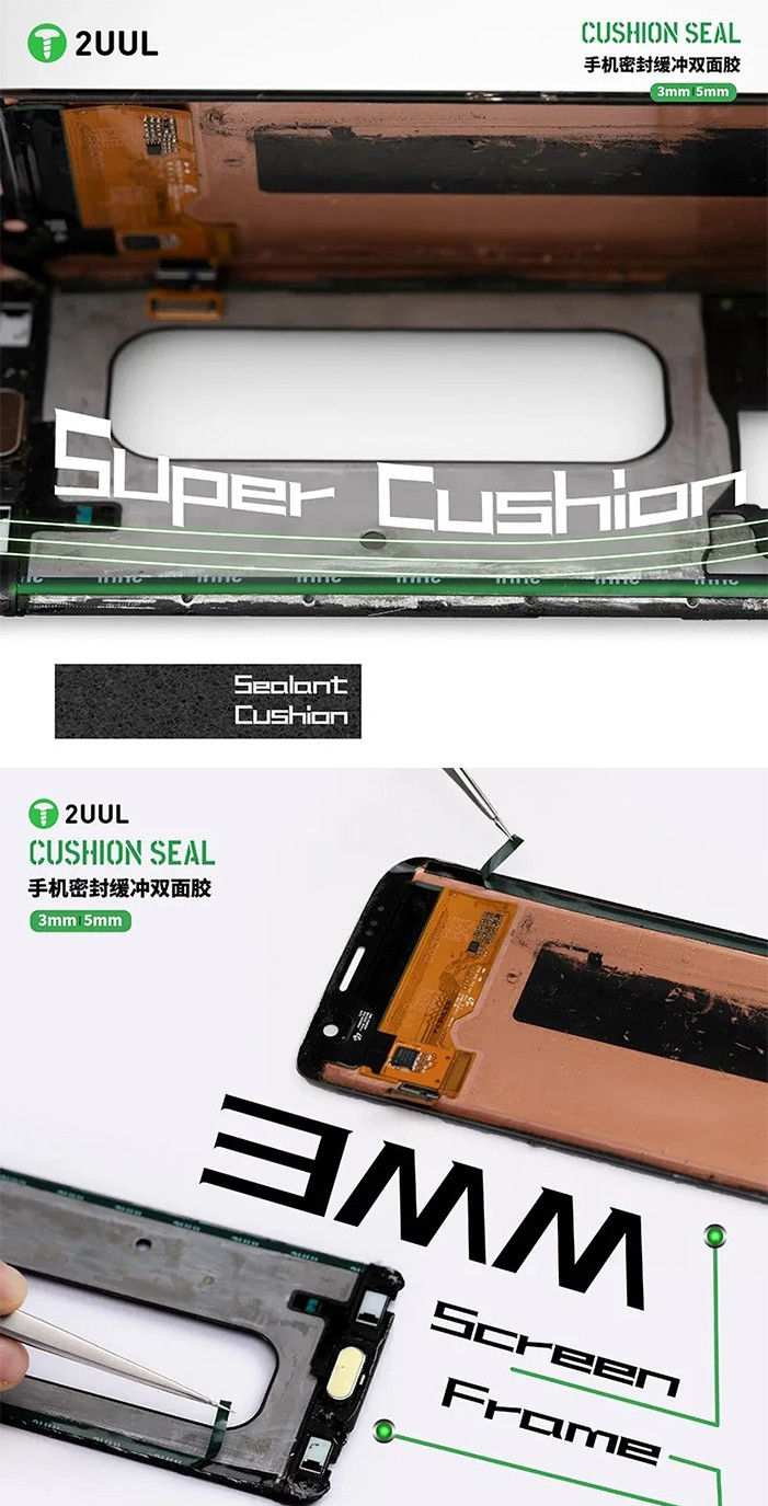 2UUL CS01 CS02 3MM/5MM Borda Tela Quadro Cola Para iphone Tablet ...