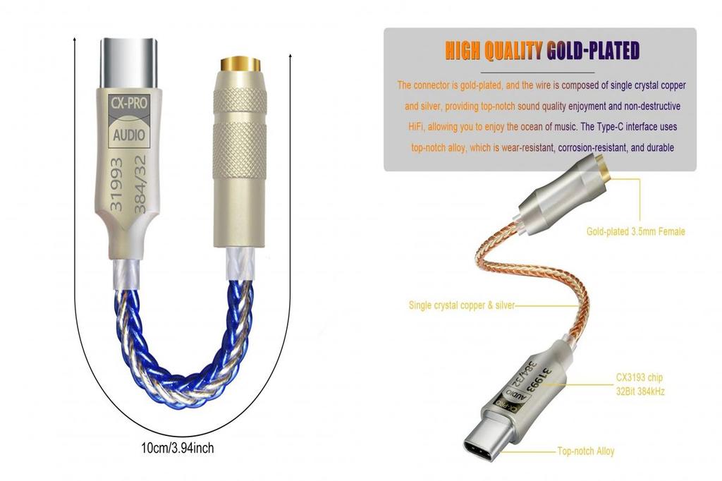 Usb Type-c Audio Amplifier 3.5mm Headphone Cx31993 Hifi Dac Iem Amp ...