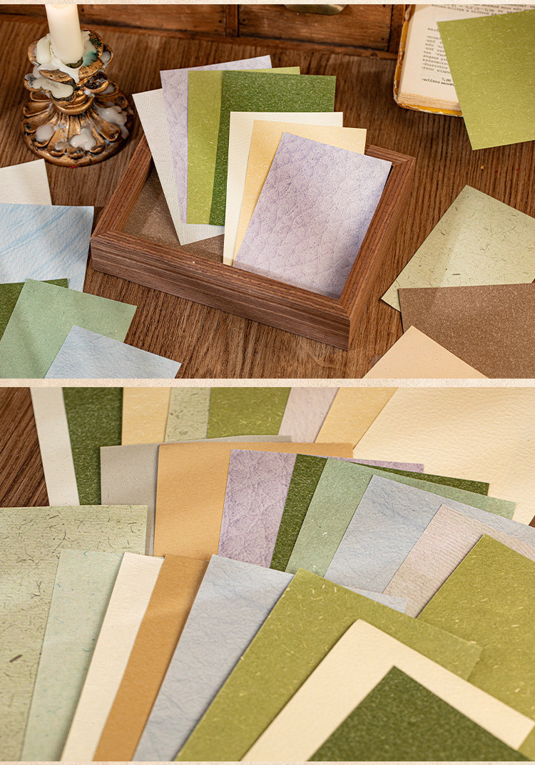 50 Peças De Papel Texturizado Vintage Para Scrapbook , Suprimentos ...