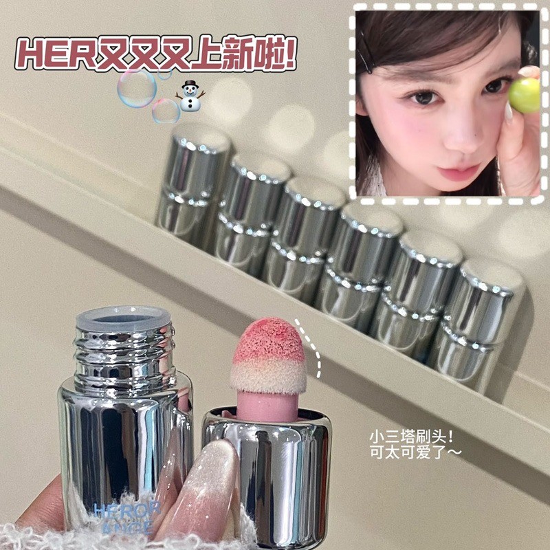HERORANGE Rosa Blush Esponja Líquida Cabeça De Escova Natural Coreano ...