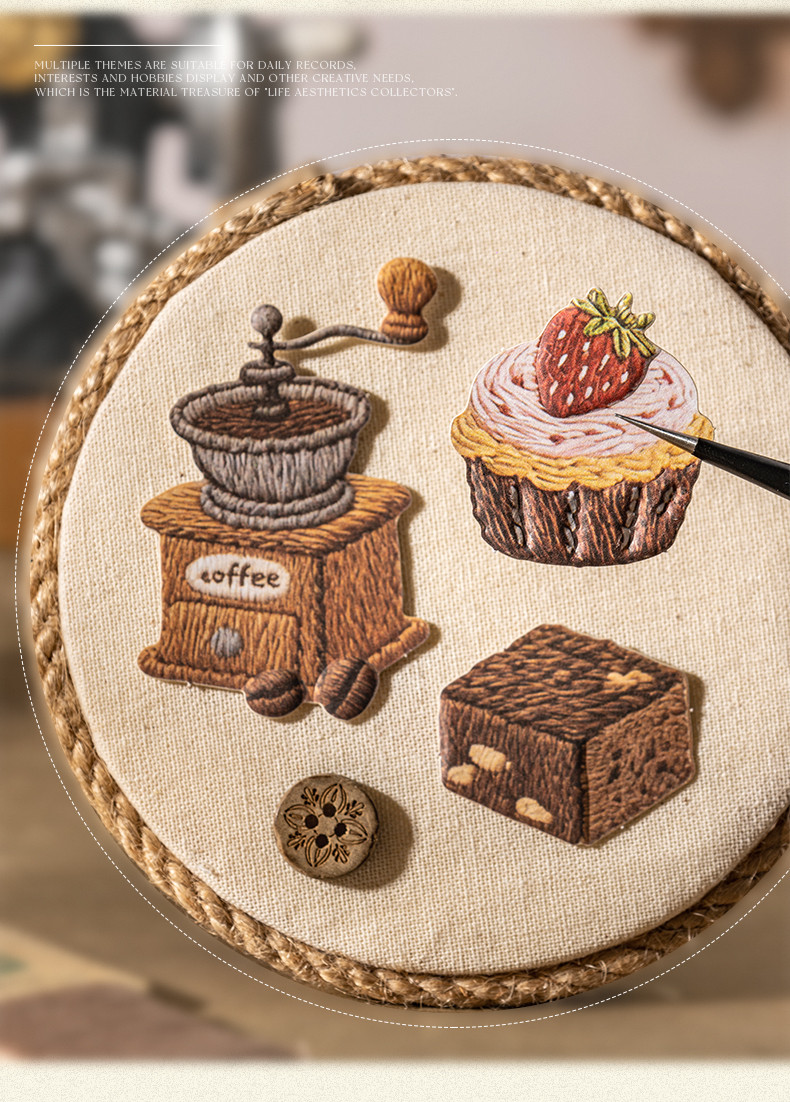 JIANWU Doce Pequenas Coisas Série Vintage Planta Bolo Pão Paisagem ...