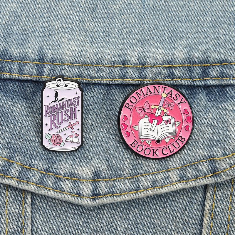 Romantasy Livro Clube Esmalte Pino Bookish Bebidas Enlatadas Broche ...