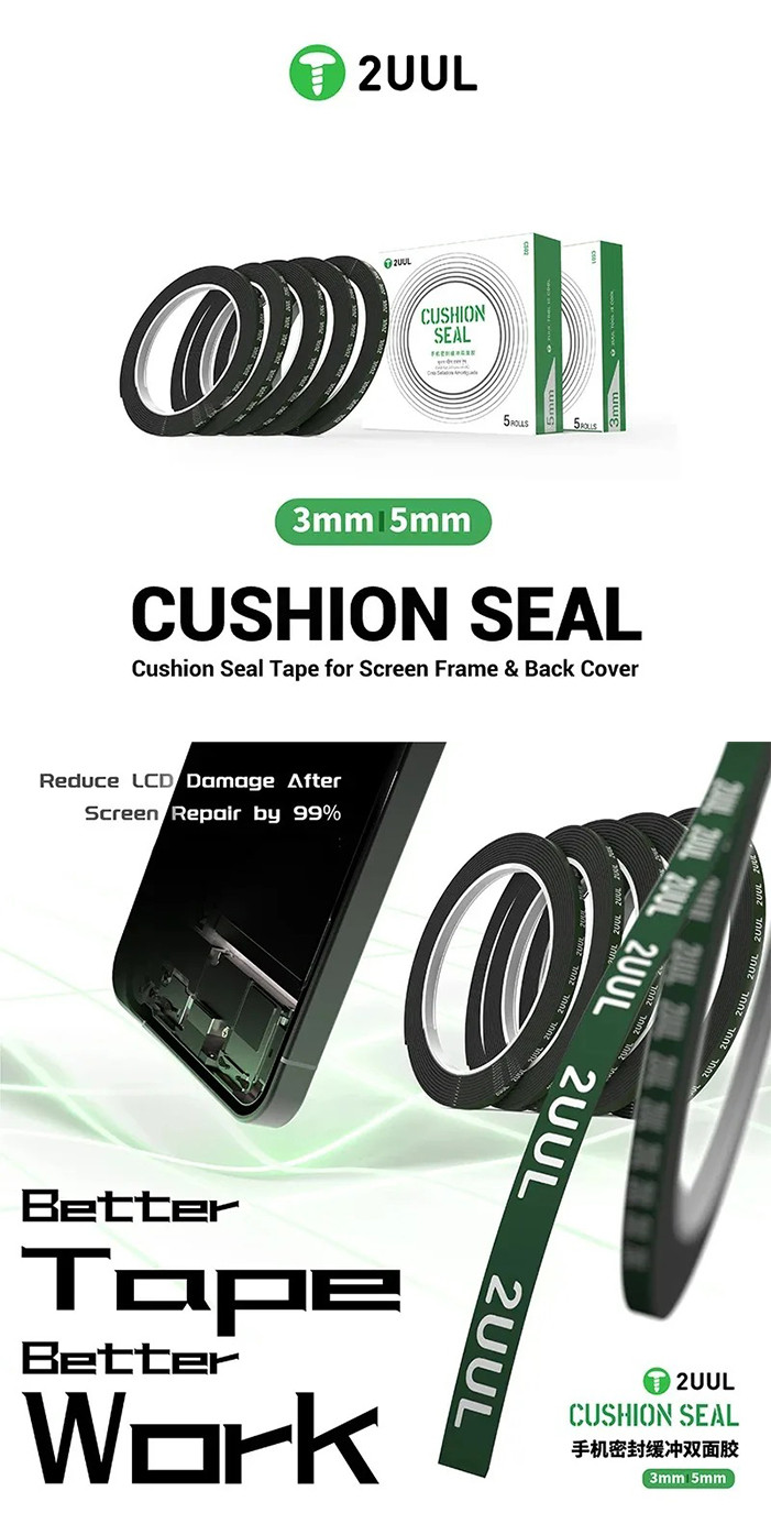 2UUL CS01 CS02 3MM/5MM Borda Tela Quadro Cola Para iphone Tablet ...