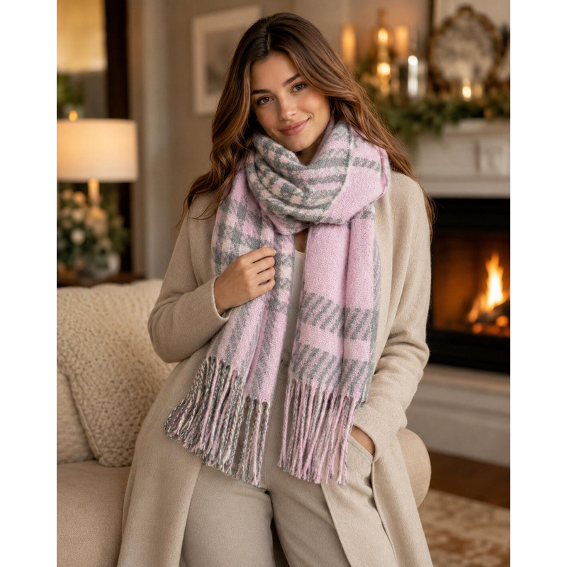 Cachecol Xadrez Unissex Feminino Masculino Lenço Pashmina Echarpe ...