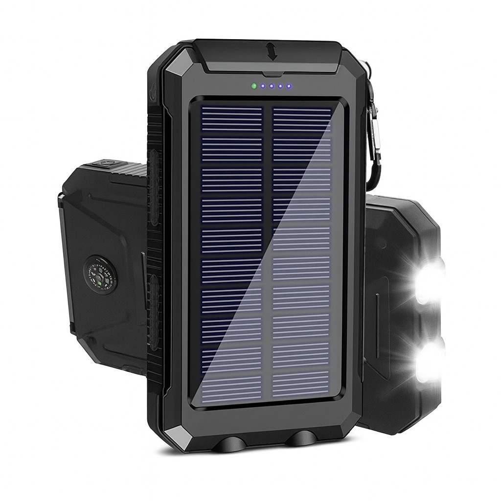 Carregador Portátil Power Bank Solar Usb Preto | Shopee Brasil