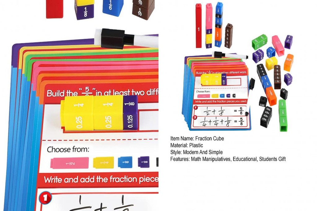 Fraction Cubes Activity Set Kids for Elementary Math Learning Perfect ...