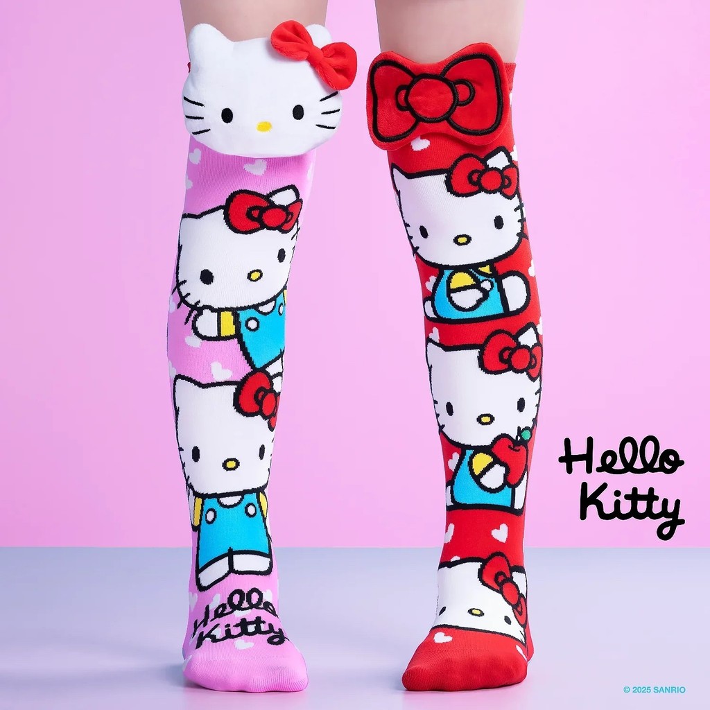 Meia Hello Kitty Infantil Menina 3D De algodão Respirável Meias Cano ...