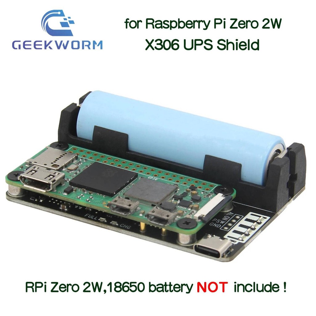 Escudo UPS Geekworm X306 18650 Para Raspberry Pi Zero 2 W | Shopee Brasil