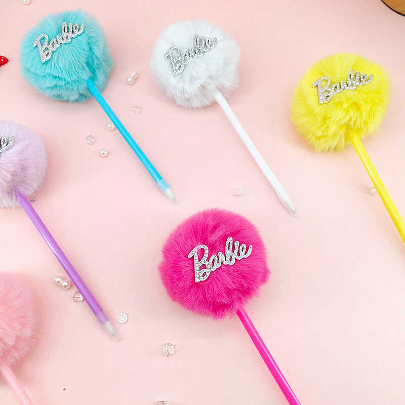 Barbie caneta menina amor estudante bonito caneta de pelúcia única bola ...