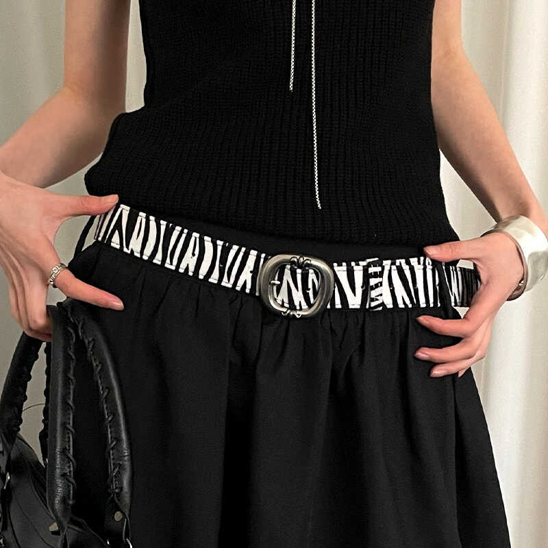 Nicho High-End Zebra padrão cinto feminino único cintura estreita ...