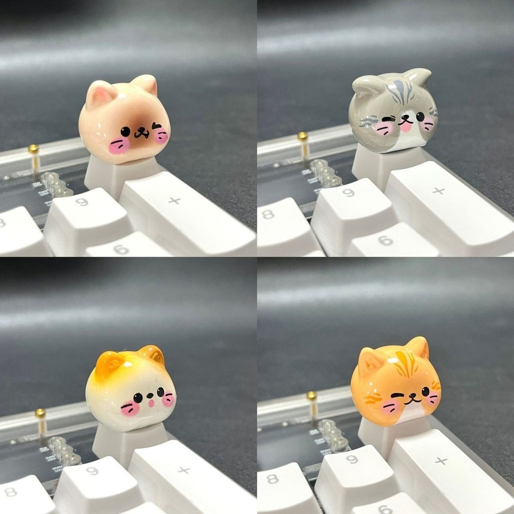 Criativo Bonito Dos Desenhos Animados Cabeça De Gato Animal Keycap ...