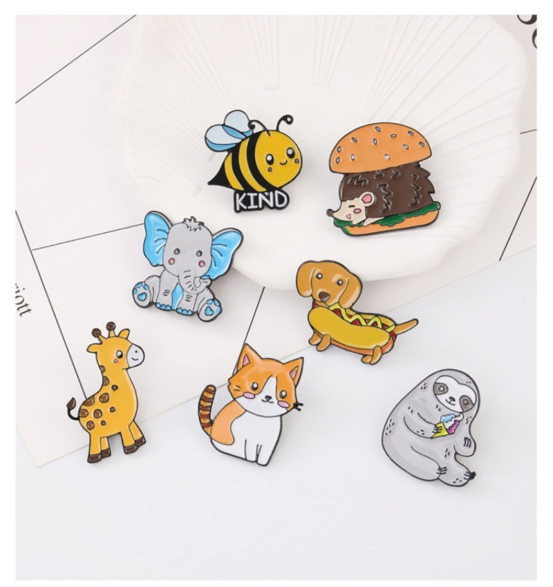 Novo Broche De Animal Estilo INS Para Estudantes-Material Esmaltado De ...