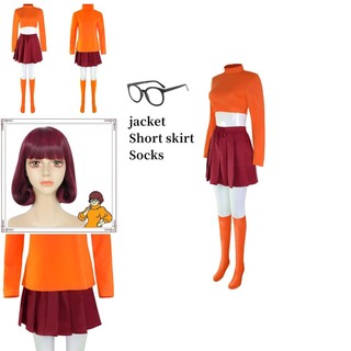 Scooby Velma Dinkley Doo Halloween Adulto Role Suit Costume Play ...