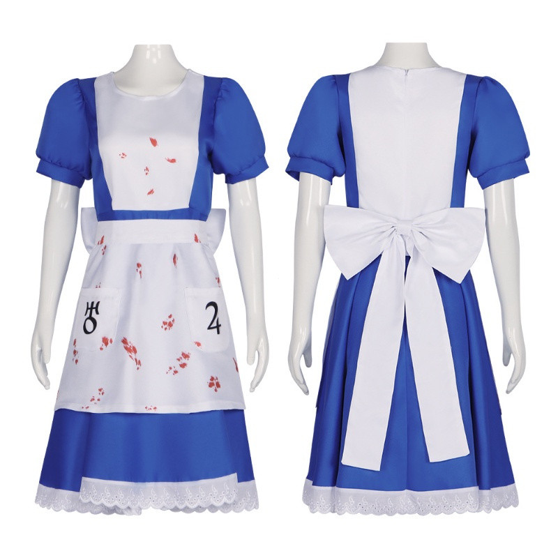 Vestido de Empregada Cosplay Alice Madness Returns para Mulheres Festa ...