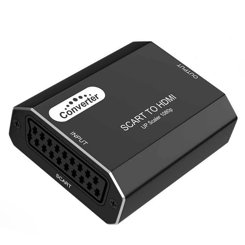 Conversor SCART Para HDMI De Áudio E Vídeo Adaptador Scaler Com Suporte ...