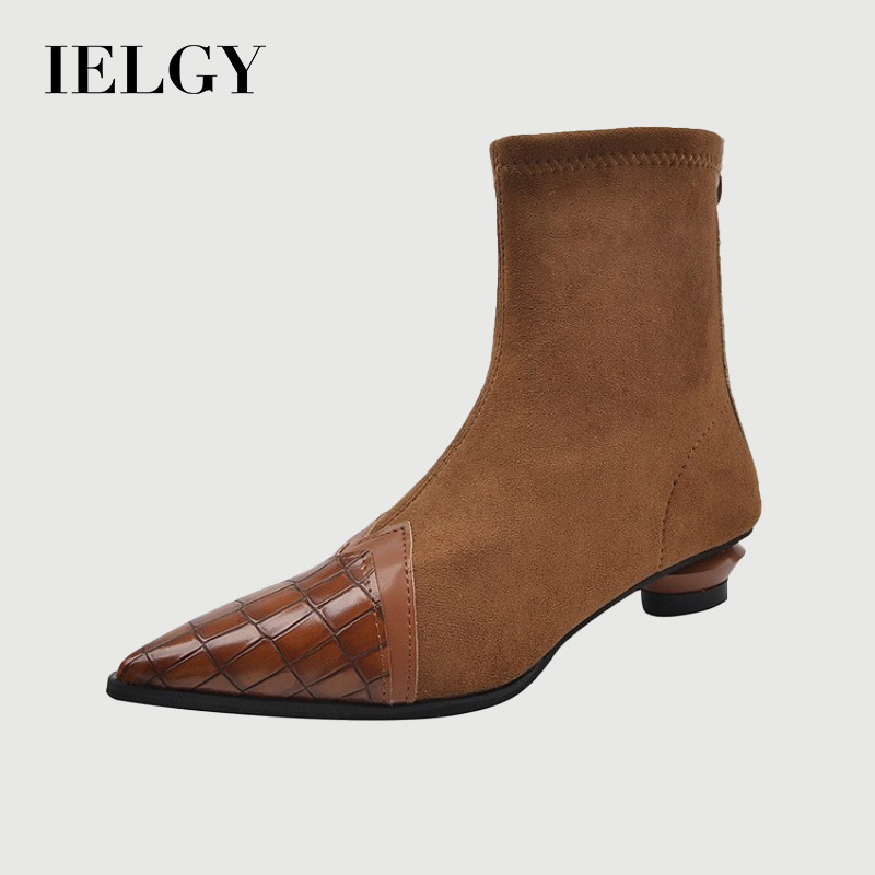 IELGY 2025 Sapatos Femininos Botas Coreanas De Bico Fino Curtas ...