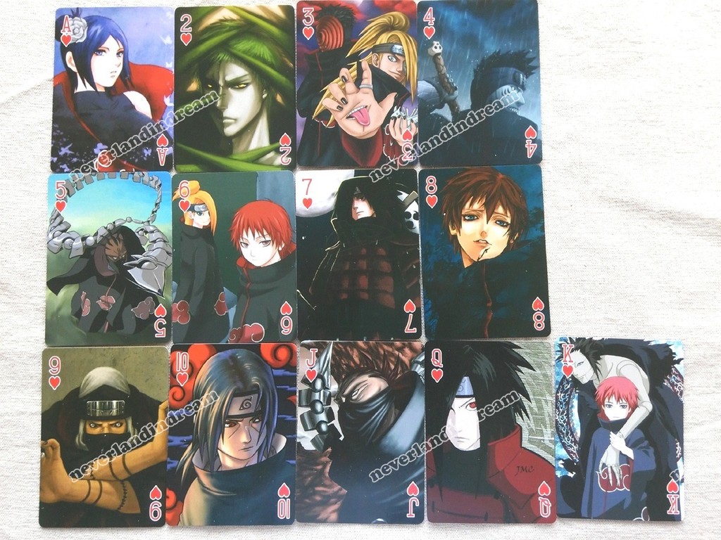 Anime Akatsuki Shippuden Poker Cards Bridge Impressos Com Uzumaki ...