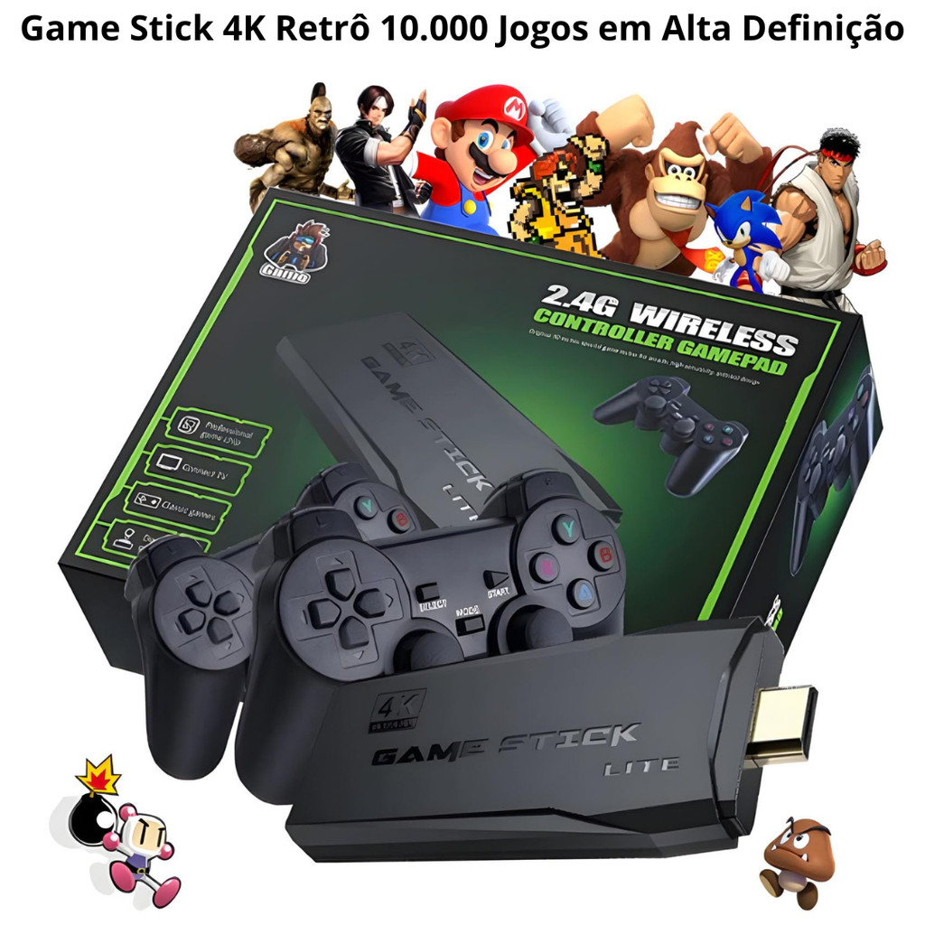 Game Stick 4K Retrô 10.000 Jogos | Shopee Brasil
