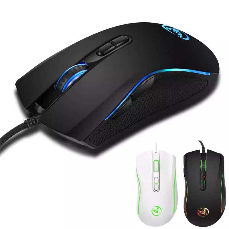 A869 HXSJ Colorido Luminoso Gaming Mouse Gaming Wired Mouse dpi Altura ...