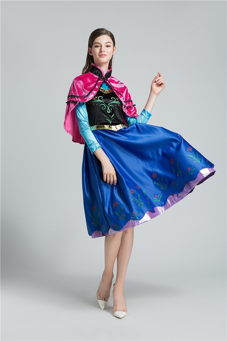 Anna Frozen Vestido Adulto Formal Anime Cosplay Traje De Desempenho ...