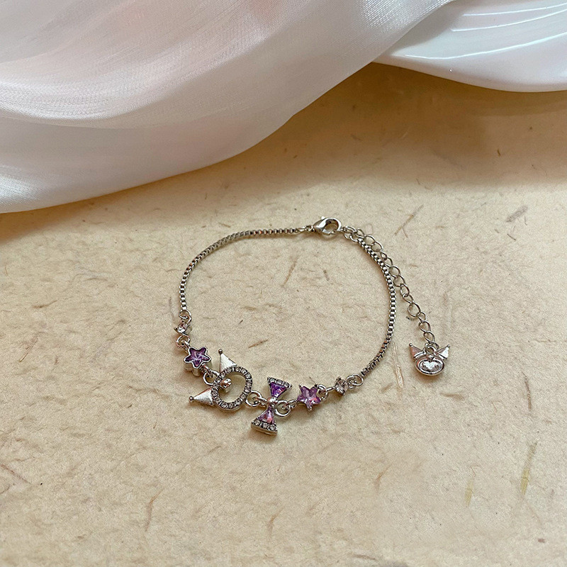 Pulseira De Zircão Brilhante Roxo Culomi Dos Desenhos Animados Nova ...